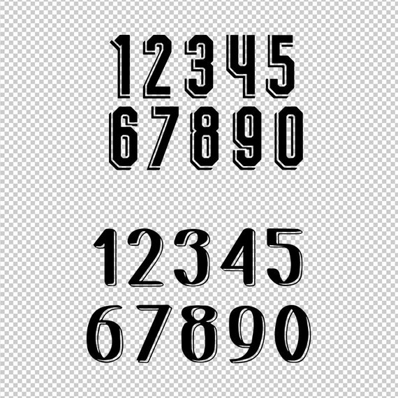 Retro Vintage Numbers Font SVG PNG EPS File for Cricut | Etsy