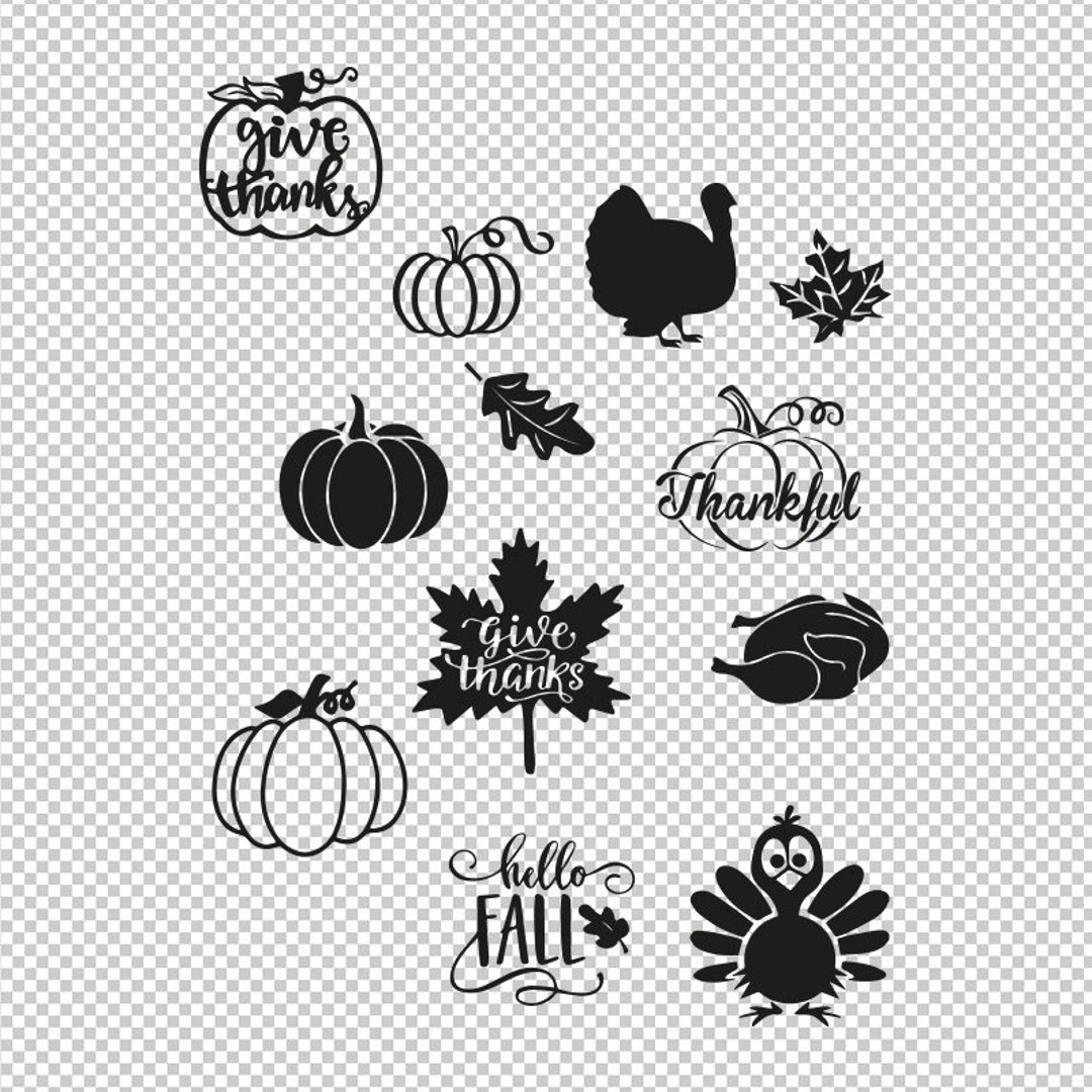 Turkey Thanksgiving Pumpkin Fall Bundle Collection SVG, PNG, EPS - File ...