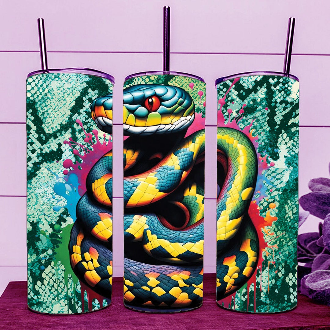 Colorful Snake Tumbler Wrap – Reptile Sublimation Design (digital ...