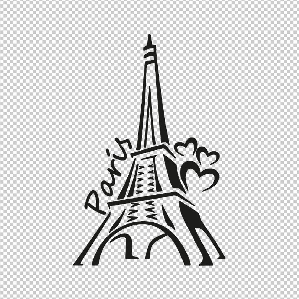Paris France Love Tour Eiffel Tower SVG, PNG, EPS - Fichier pour Cricut ...