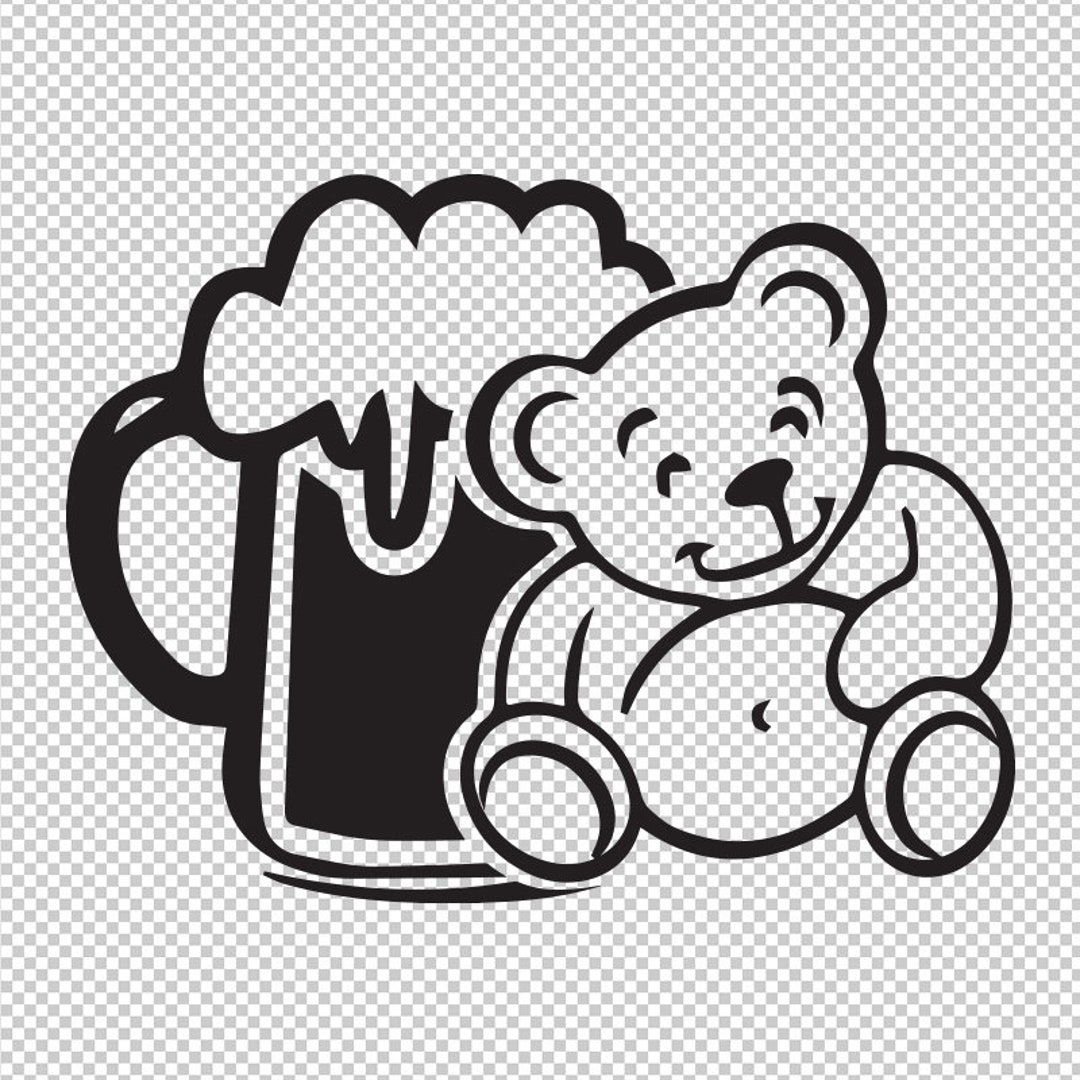 Teddy Beer Bear SVG, PNG, EPS, Cricut Silhouette Cut Files (digital ...