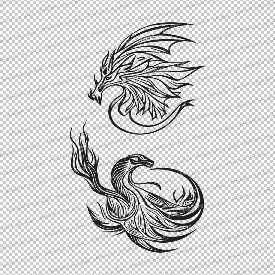 Artistic Abstract Flame Dragon SVG, PNG, EPS - File for Cricut ...