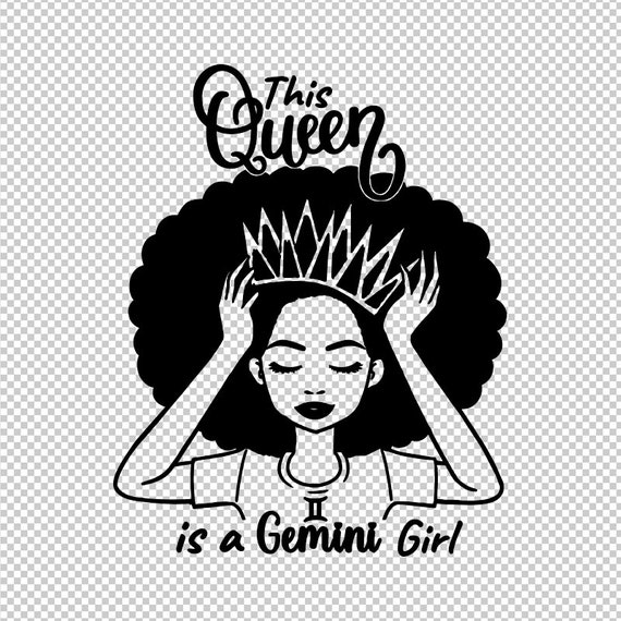This Queen is A Gemini Girl Zodiac Sign Symbol SVG PNG EPS - Etsy