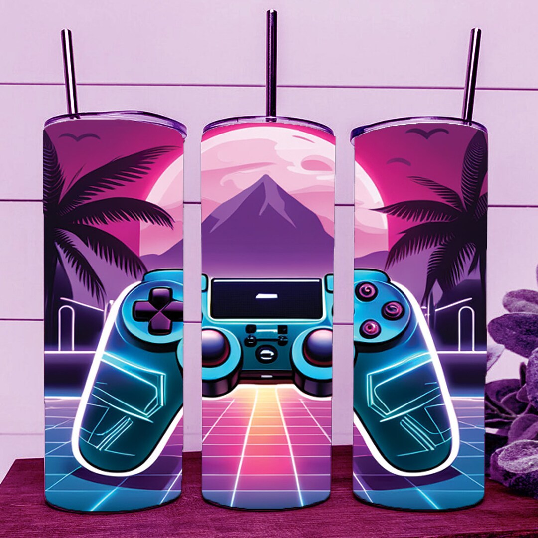 Sunset Gaming Controller Videogame Video Game Tumbler Wrap 20oz ...
