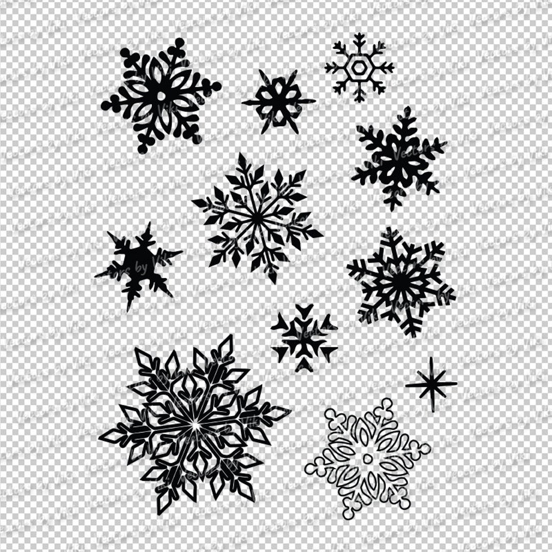 Christmas Crystal Snow Snowflakes SVG, PNG, EPS - File for Cricut ...