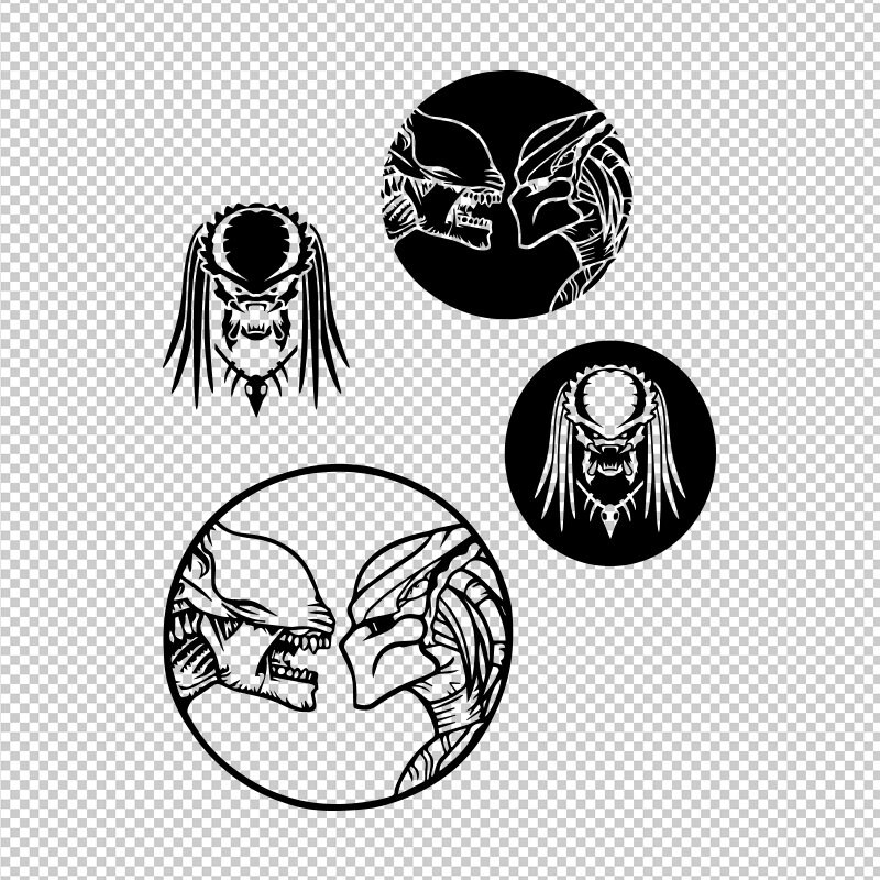 Alien Vs Predator Bundle Collection SVG PNG EPS File per | Etsy