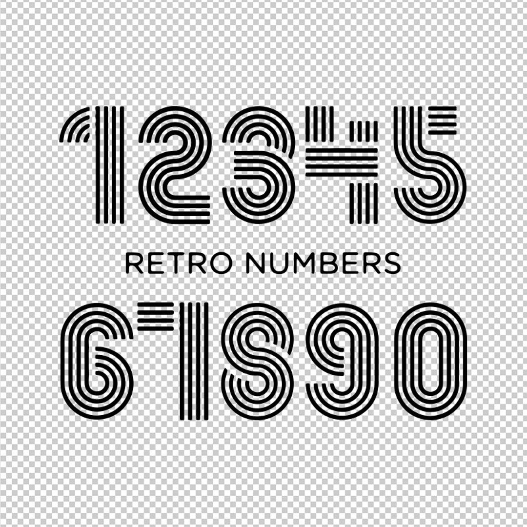 Retro Nostalgia 80s Numbers Font SVG, PNG, EPS - File for Cricut ...