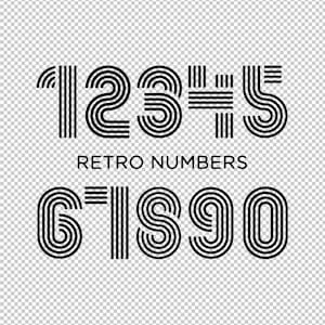 Retro Nostalgia 80s Numbers Font SVG PNG EPS File for - Etsy