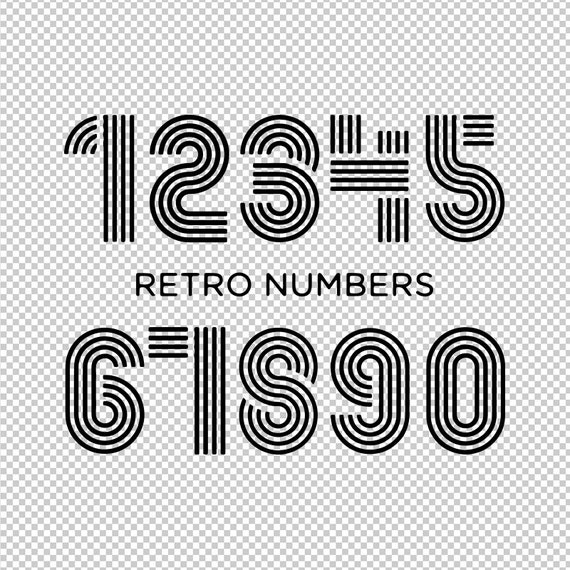 Retro Nostalgia 80s Numbers Font SVG PNG EPS File for - Etsy Finland