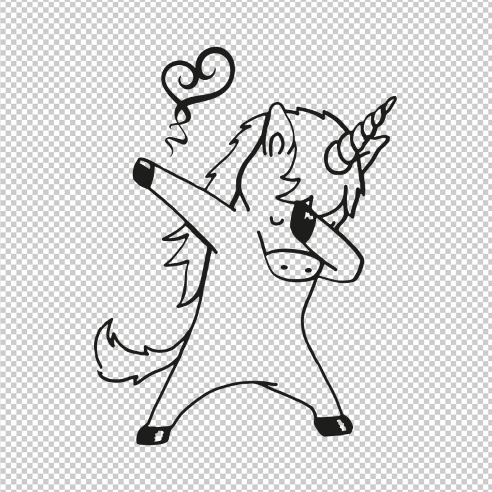 Dabbing Unicorn SVG PNG EPS File for Cricut Silhouette - Etsy