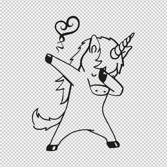 Dabbing Unicorn SVG PNG EPS File for Cricut Silhouette - Etsy