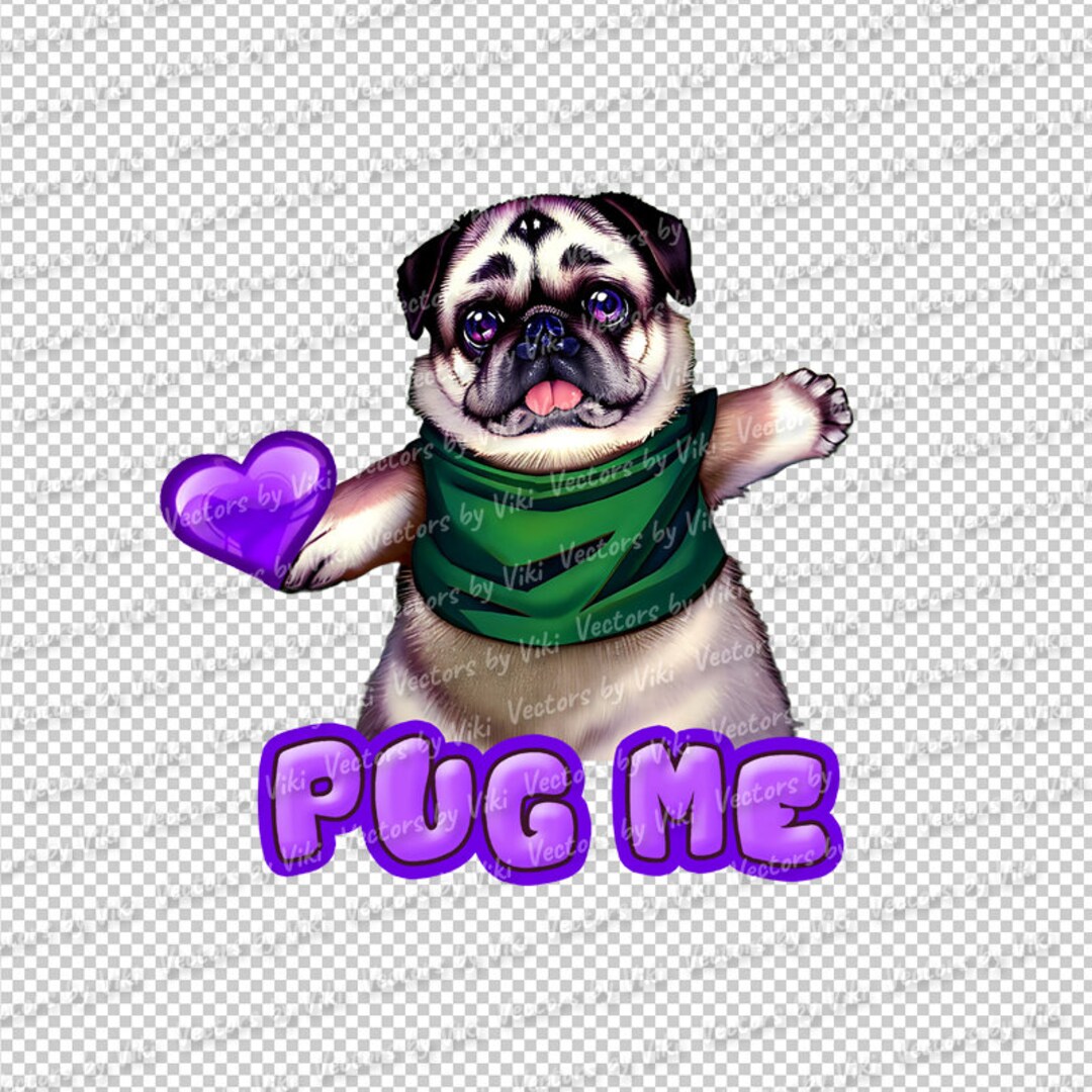 Hug Me Love Pug JPG, PNG - Digital File - Etsy