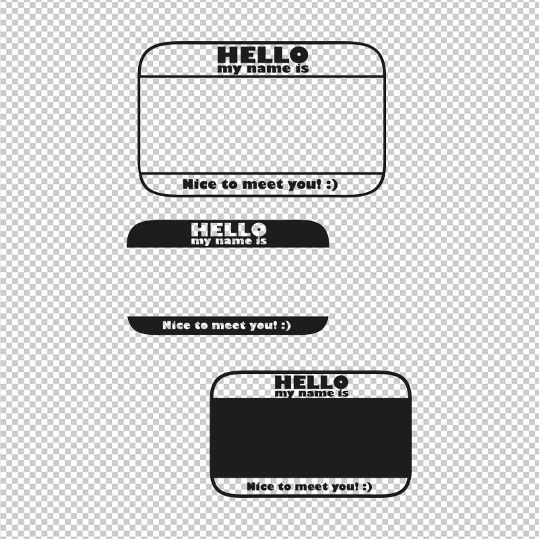 Personalized Name Tag Sticker SVG, PNG, EPS (digital File) - Etsy