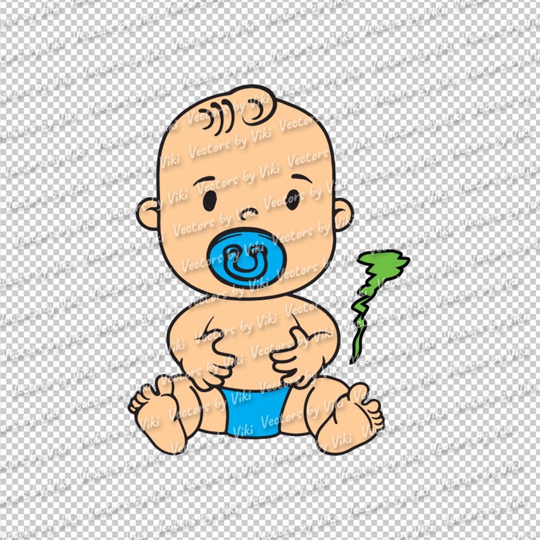 Baby Pacifier Stinky Diaper SVG, PNG, EPS - File for Cricut, Silhouette ...