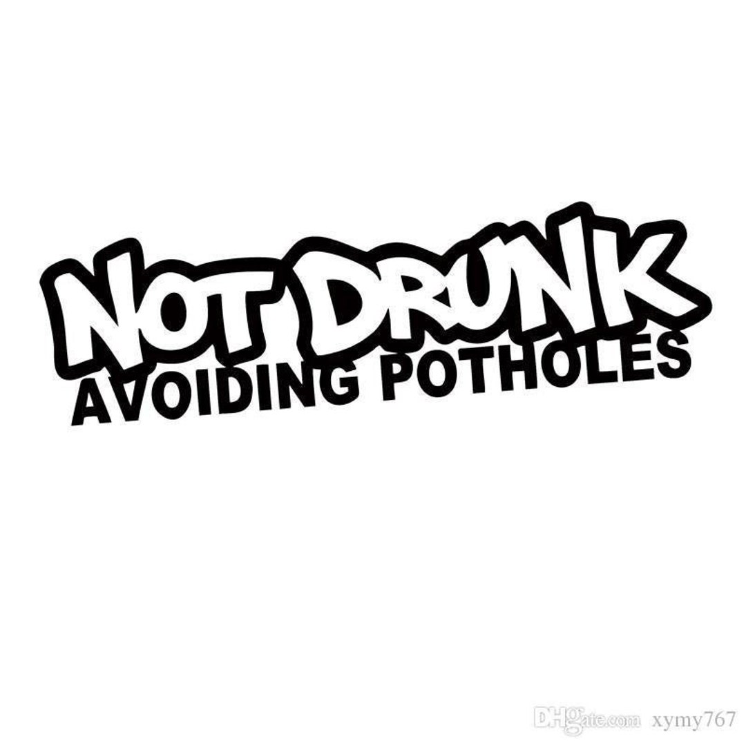 Not Drunk Avoiding Potholes Auto Sticker - Etsy