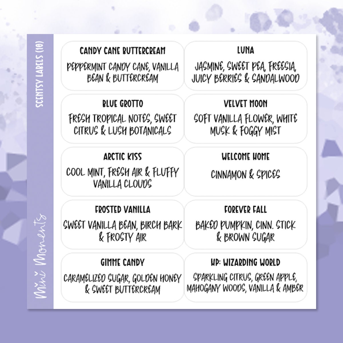 Custom Scent Note Labels Scent Note Stickers - Etsy Canada