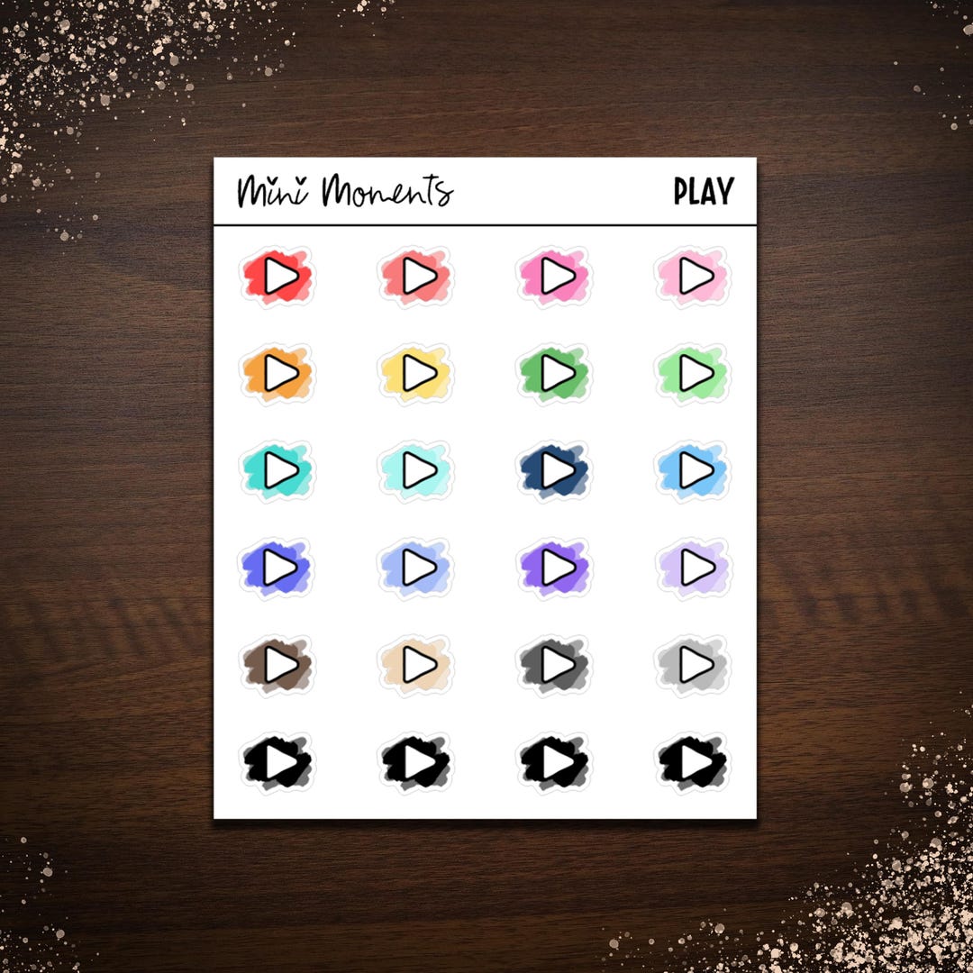 Play Button | Sticker Icon | Doodle Sticker | Fits Most Planners - Etsy