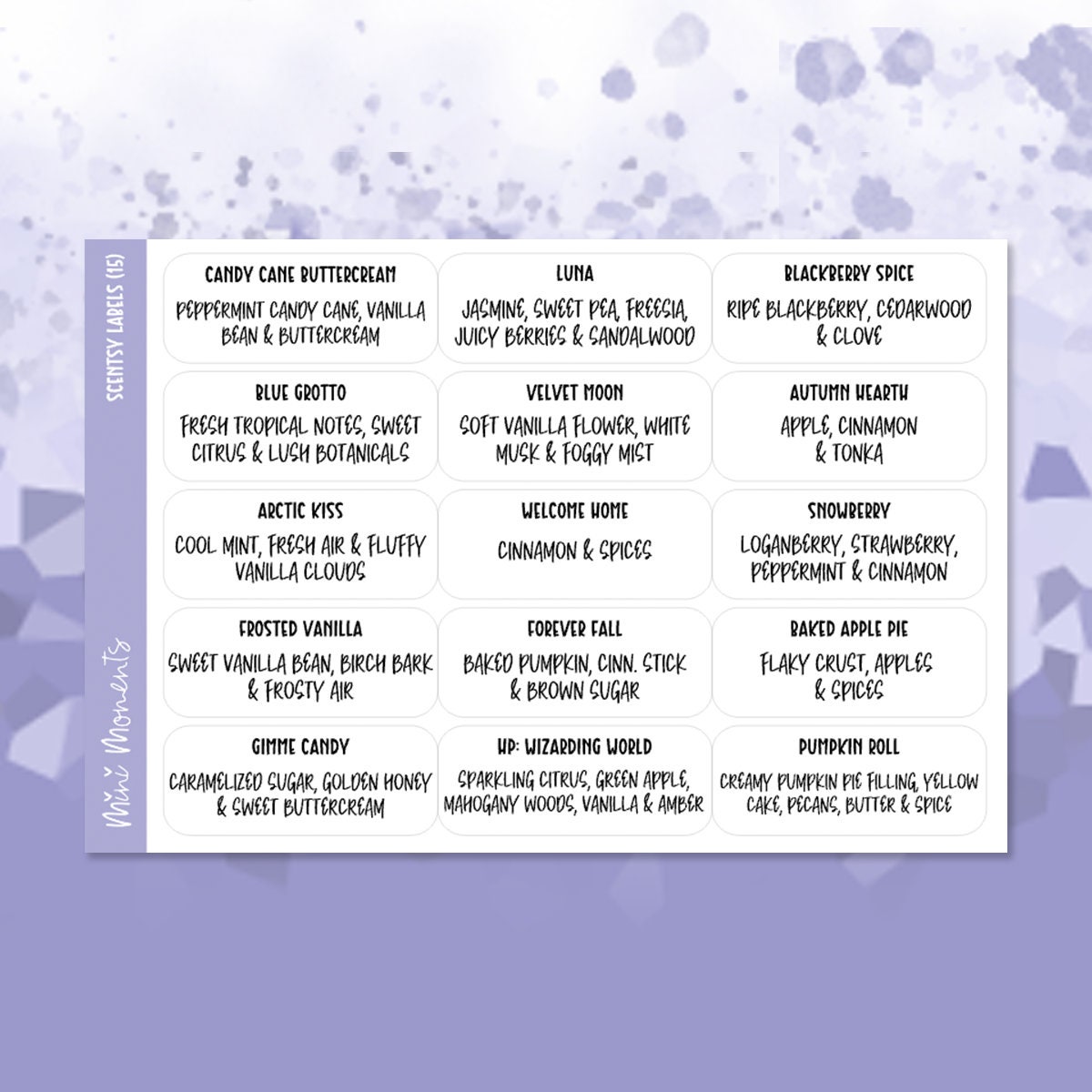 Custom Scent Note Labels Scent Note Stickers - Etsy