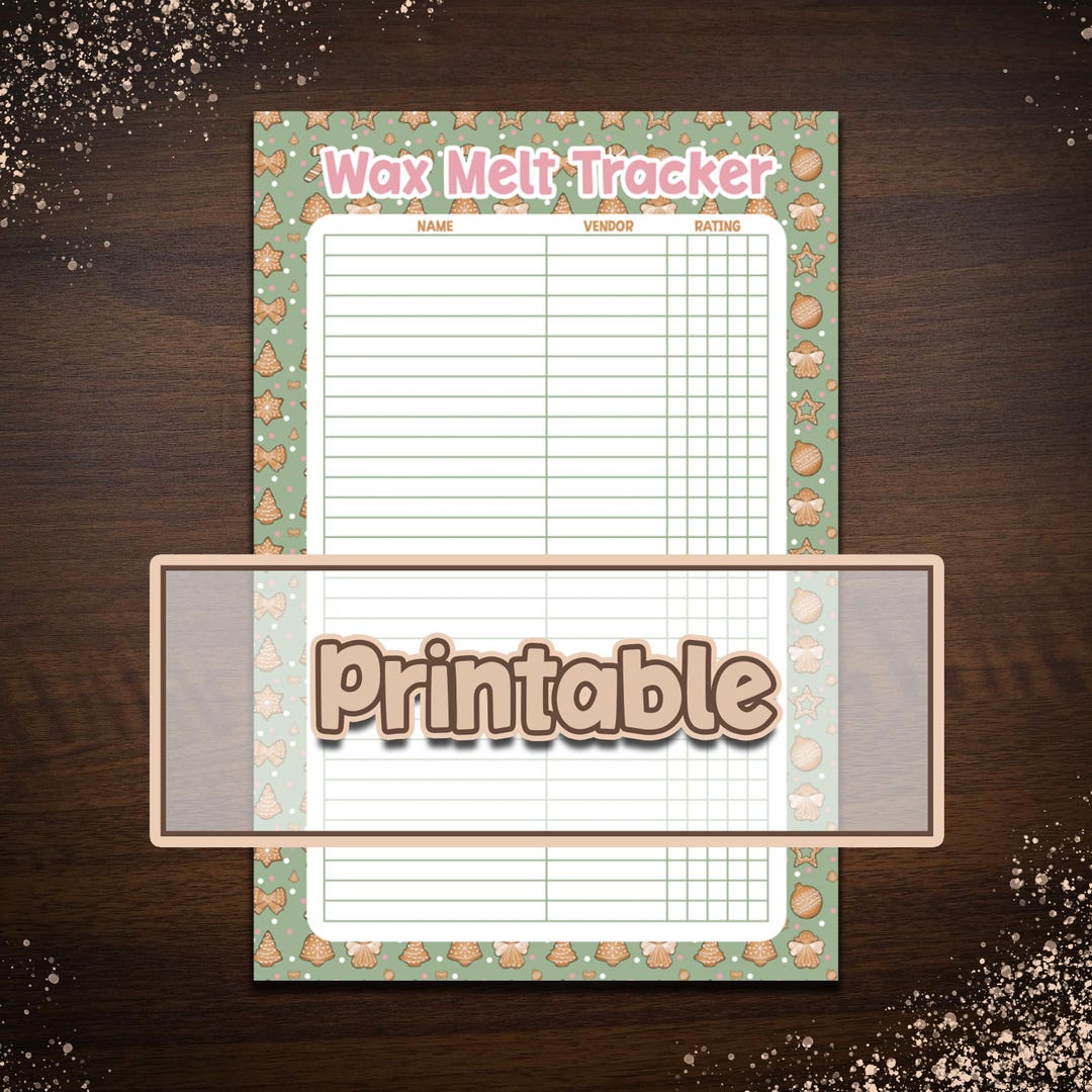 Printable Wax Melt Tracker Christmas Cutie Planning, Journaling, Etc - Etsy
