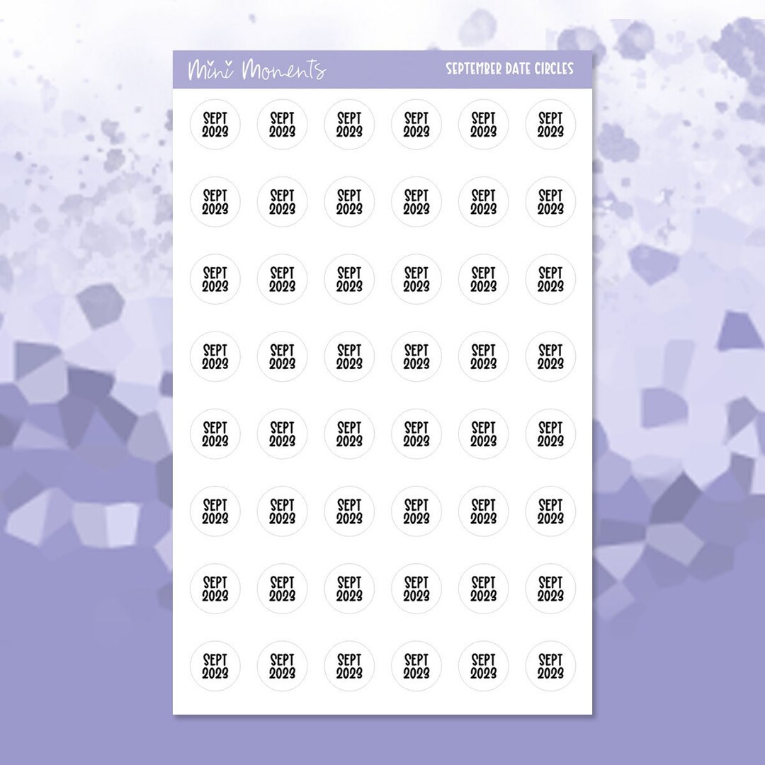 2024 Monthly Date Circles Stickers - Etsy