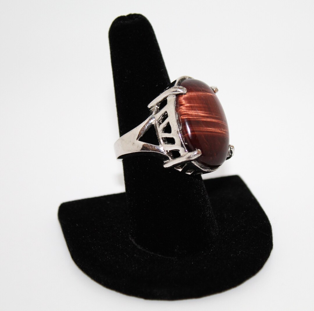 Red Tiger Eye Ring - Etsy