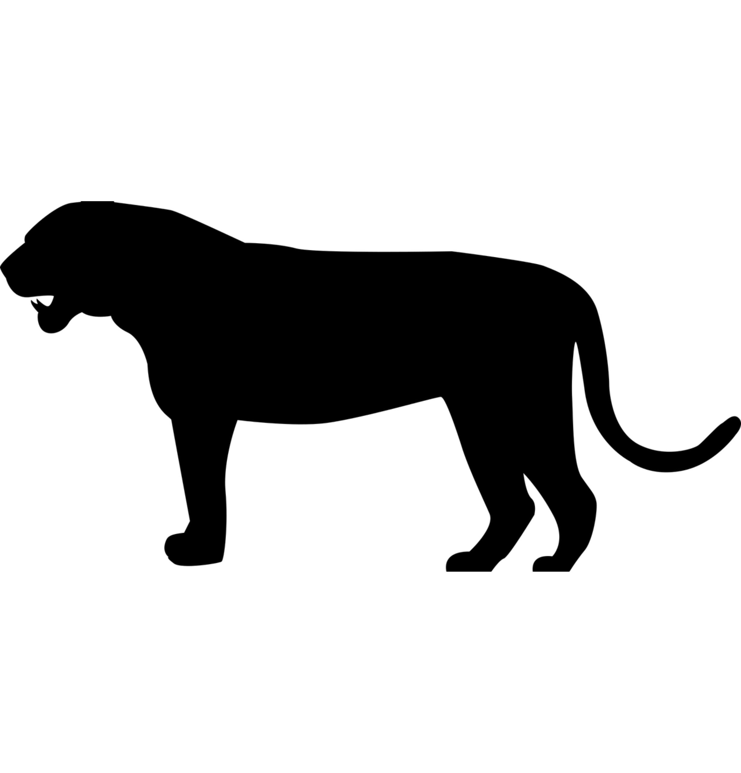 Big Cat Clip Art, Big Cat SVG, Big Cat in Silhouette, Big Cat Files for ...