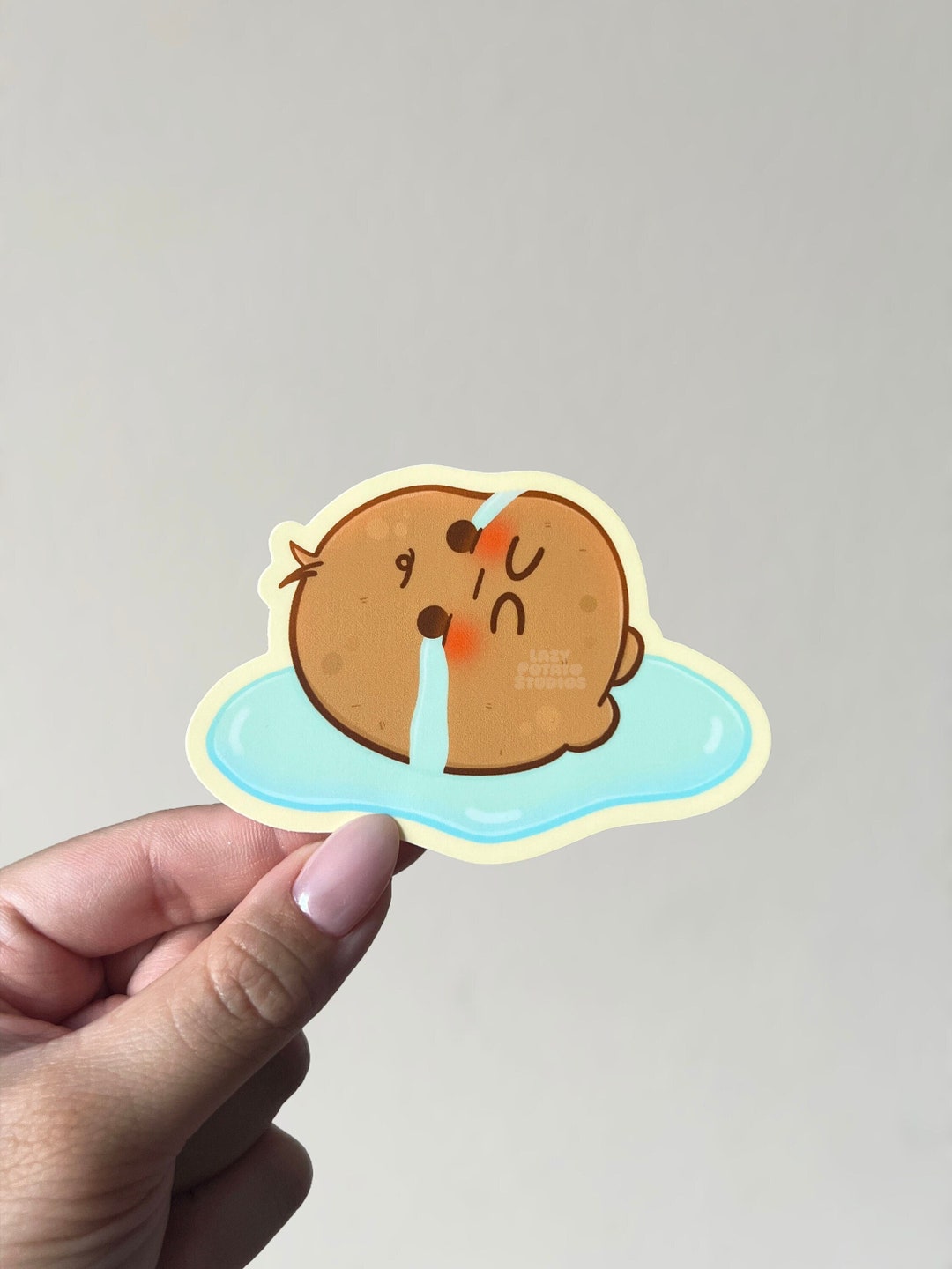Sad Crying Spud the Potato Weatherproof Vinyl Sticker - Etsy
