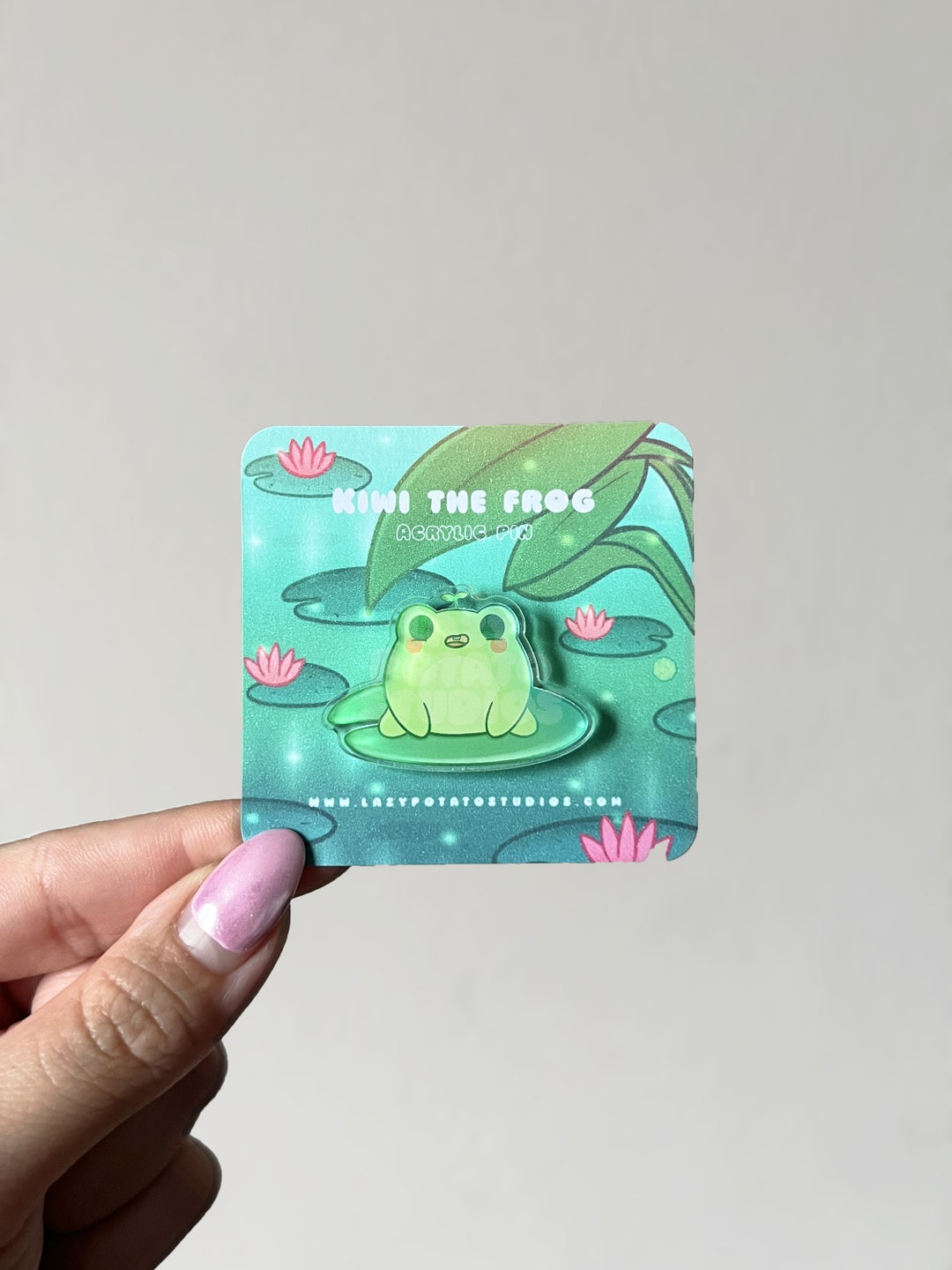 Kiwi the Frog 1 Acrylic Pin, Cute Frog, Cute Gift, Novelty Pin - Etsy
