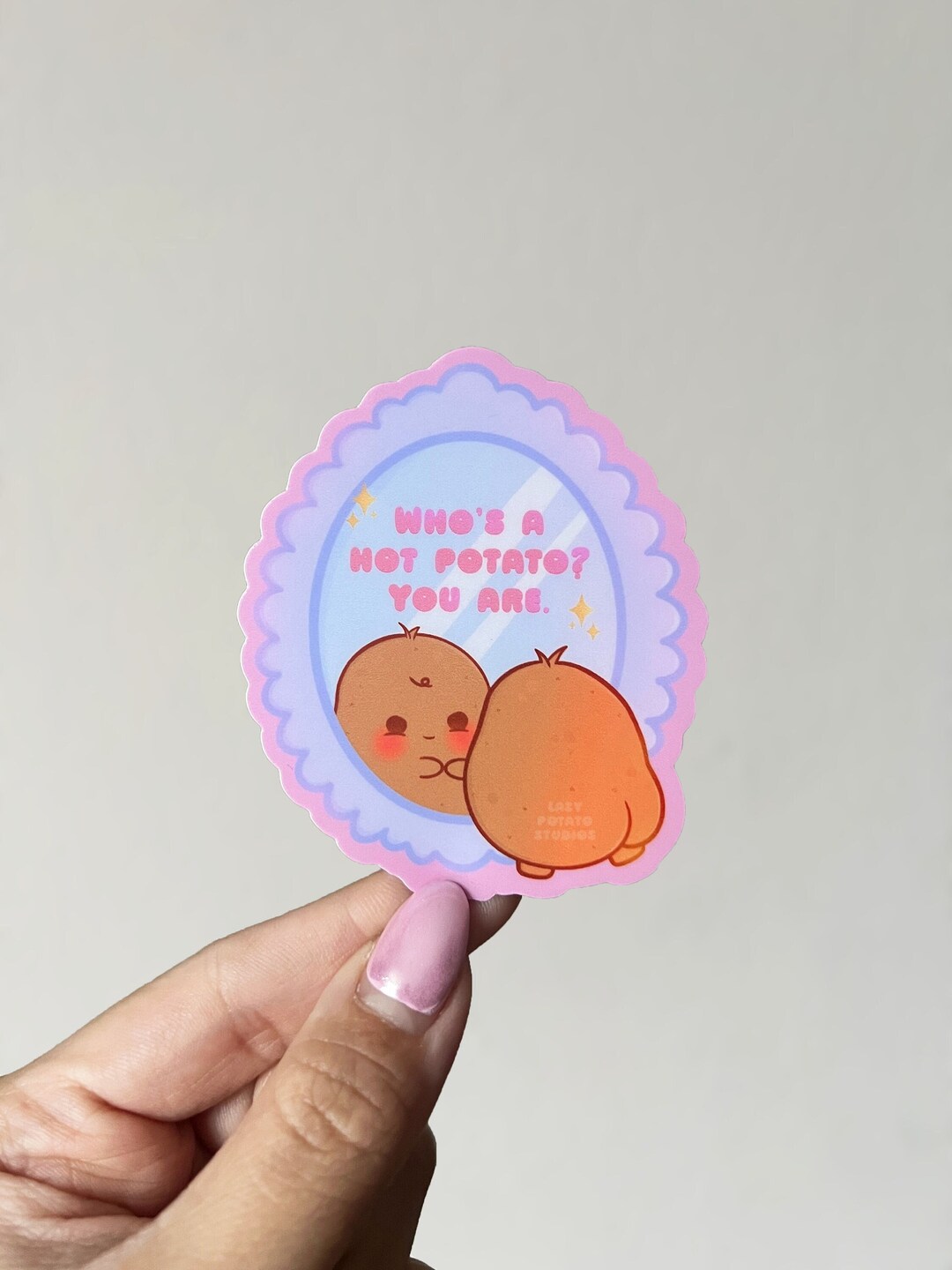 Spud Hot Potato Sticker | Funny Vinyl Potato Decal | Waterproof Kawaii ...