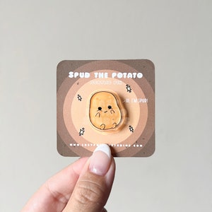 Spud the Happy Potato - 0.95" | Enamel Pin, Acrylic Pin, Lapel Pin ...