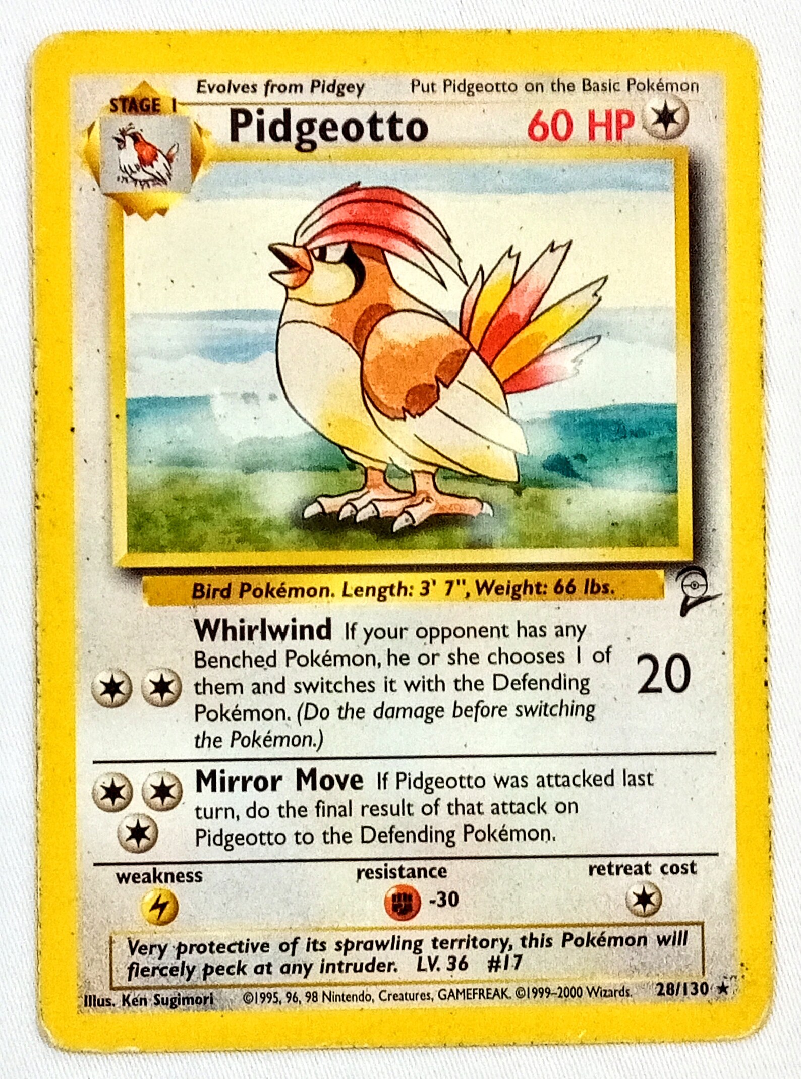 Pidgeotto 28/130 Base Set 2 Pokemon / Nintendo Trading Card | Etsy