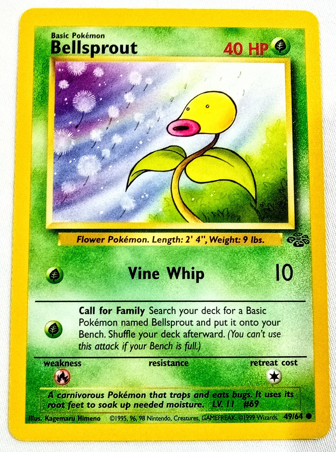 Bellsprout 49/64 Pokemon / Nintendo Trading Card 1999 | Etsy