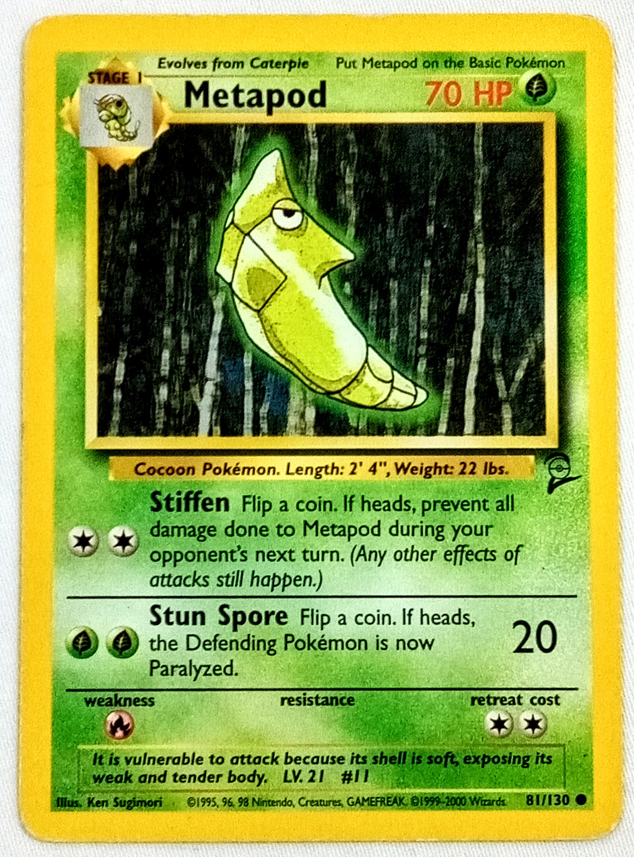 Metapod 81/130 Pokemon / Nintendo Trading Card 1999 2000 | Etsy