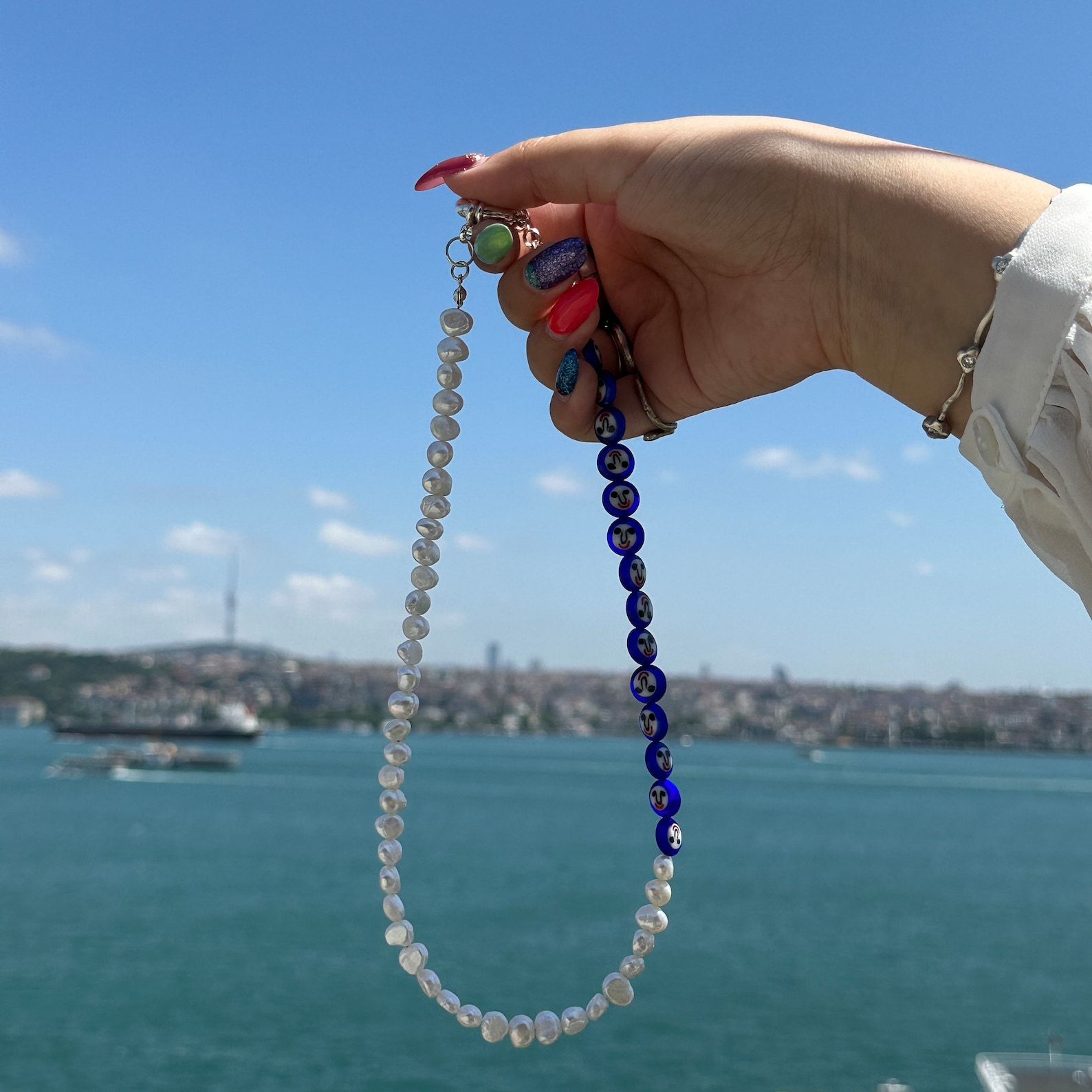 Handmade Pearl Faces Necklace - Etsy