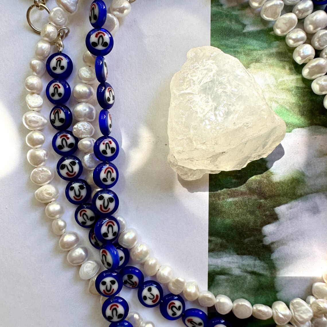 Handmade Pearl Faces Necklace - Etsy