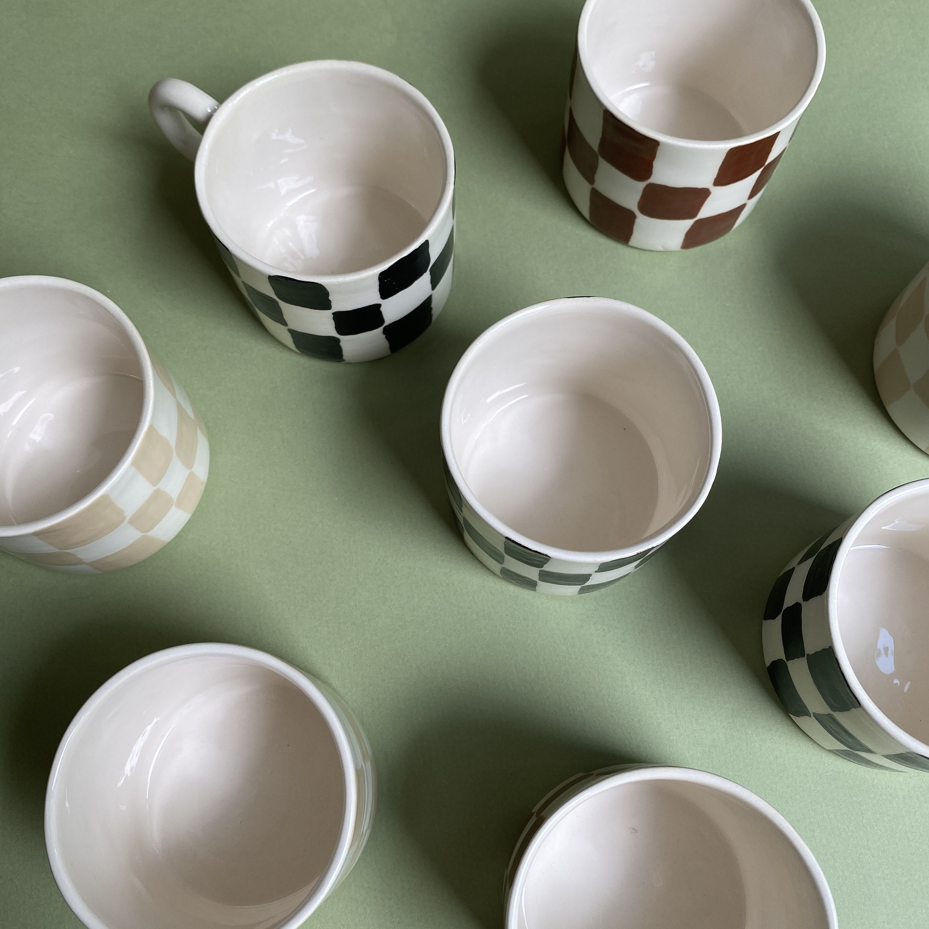 Handmade Ceramic Checkered Mug With Handle - Etsy