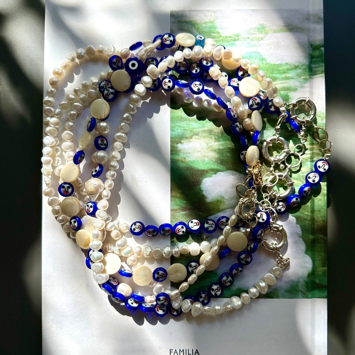 Handmade Pearl Faces Necklace - Etsy