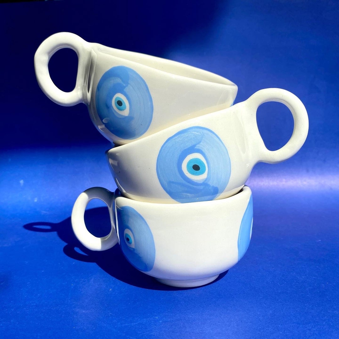 Happy Handmade Ceramic Evil Eye Mug - Etsy