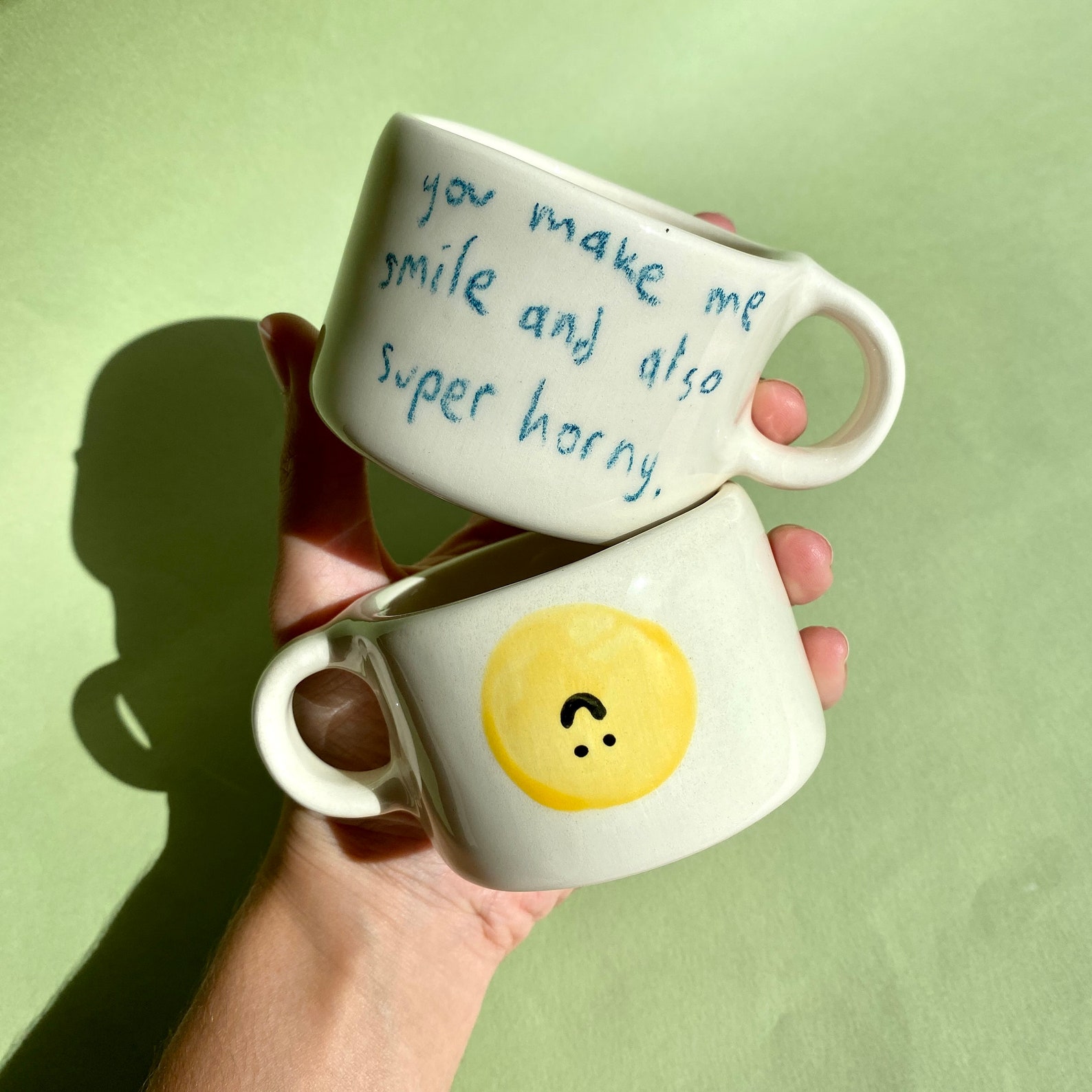 Handmade Ceramic Smiley Mug With Handle - Etsy UK