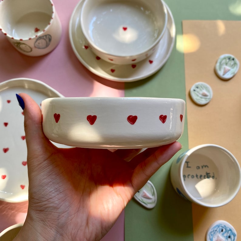 Handmade Ceramic Heart Bowl - Etsy