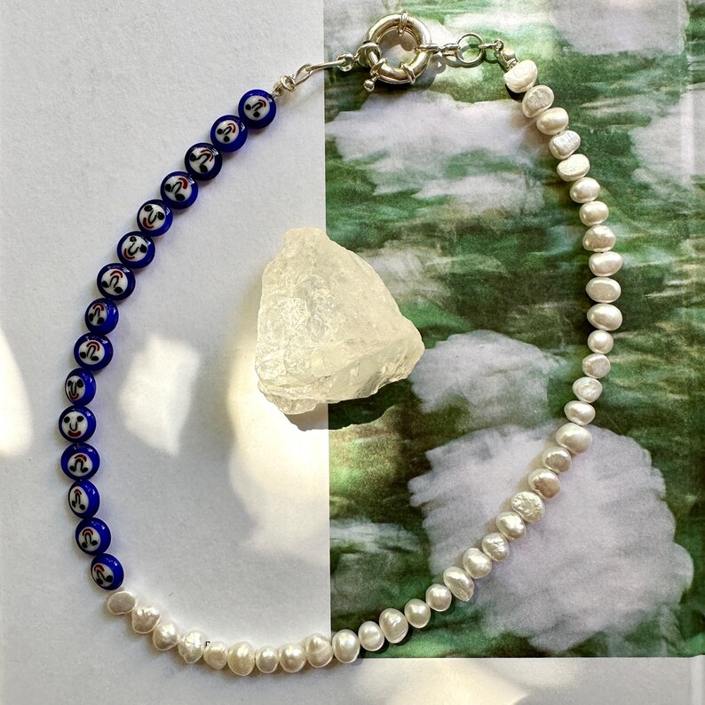 Handmade Pearl Faces Necklace - Etsy