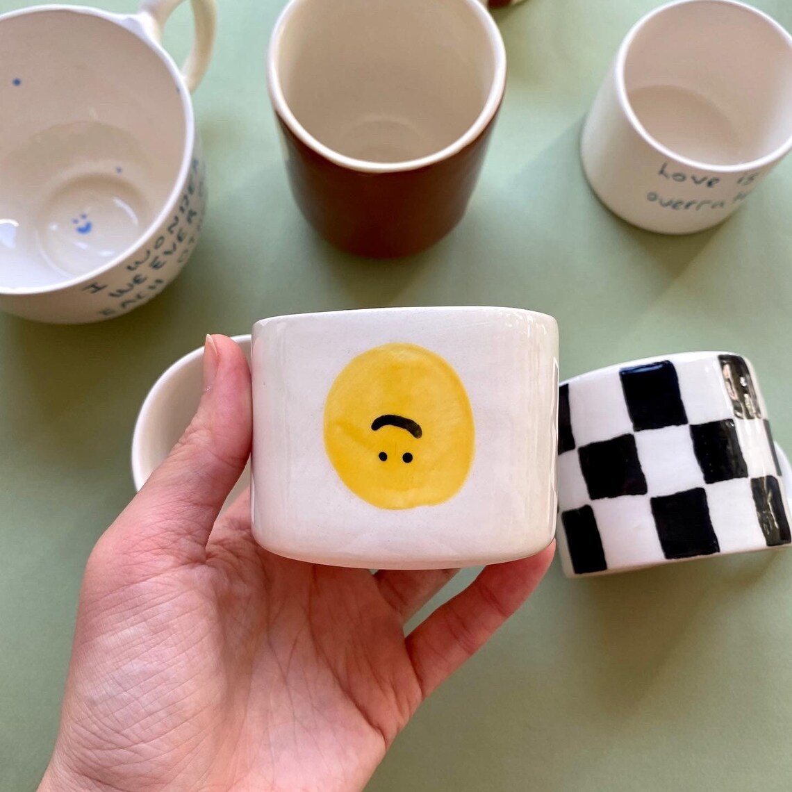 Handmade Ceramic Smiley Mug - Etsy