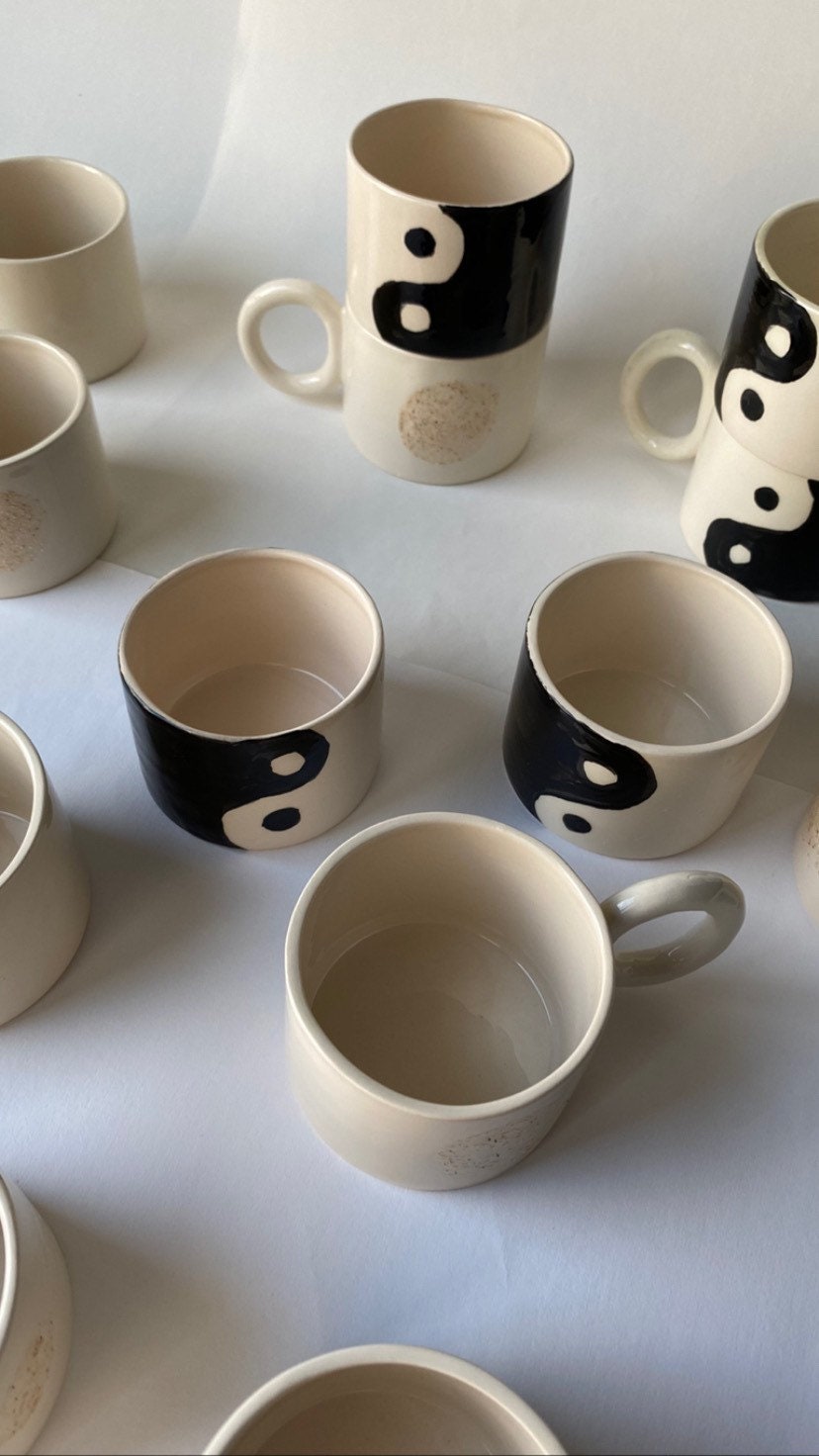 Handmade Ceramic Yin Yang Mug With Handle | Etsy