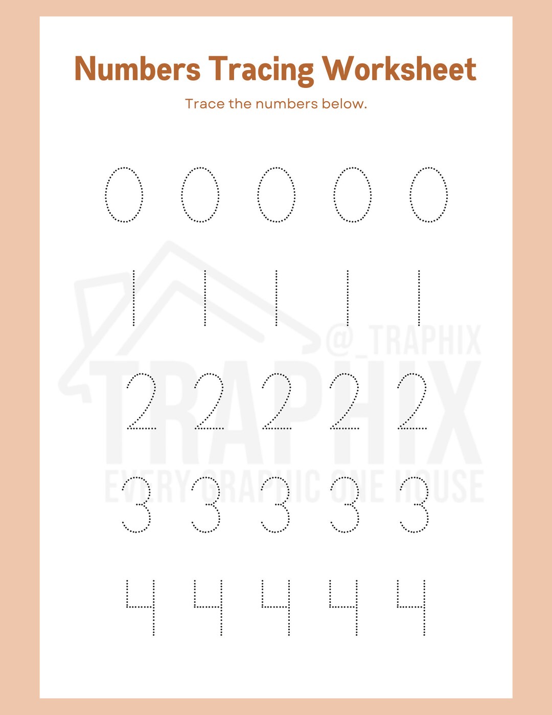 Numbers Worksheet - Etsy