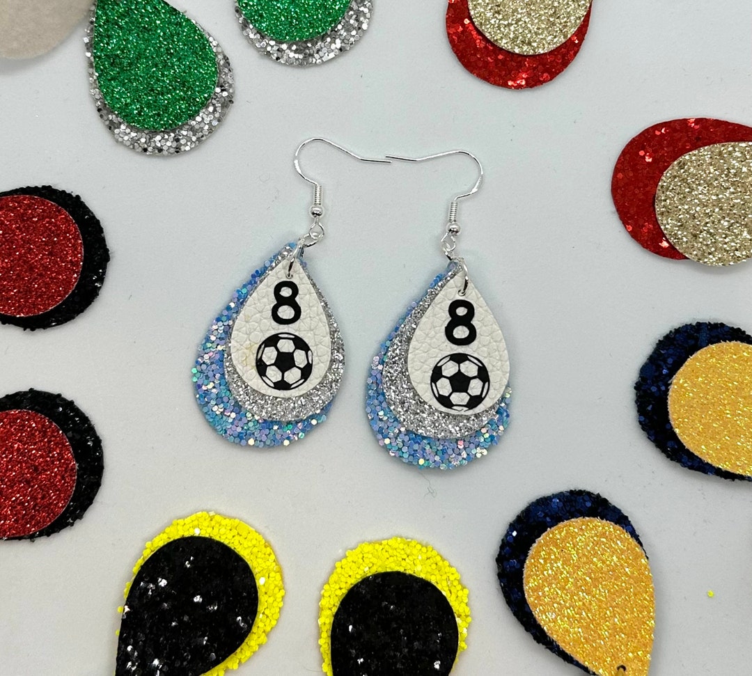 Custom Soccer Faux Leather Earring - Etsy