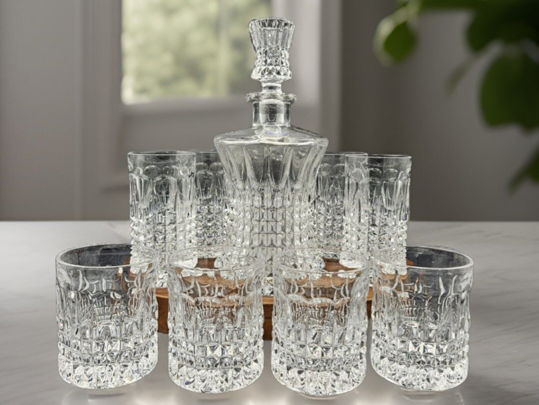 Gorham Fairfax Cut Crystal Set Decanter Highball Glasses Old - Etsy