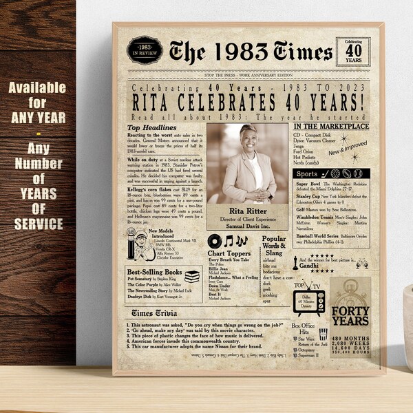 40 Years of Service Card - Etsy