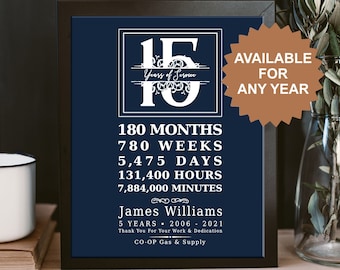 15 Work Anniversary - Etsy