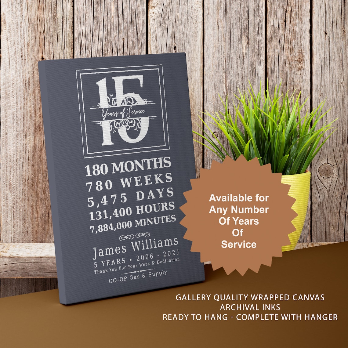 15 Years Work Anniversary | 15 Years of Service Award | Employee ...