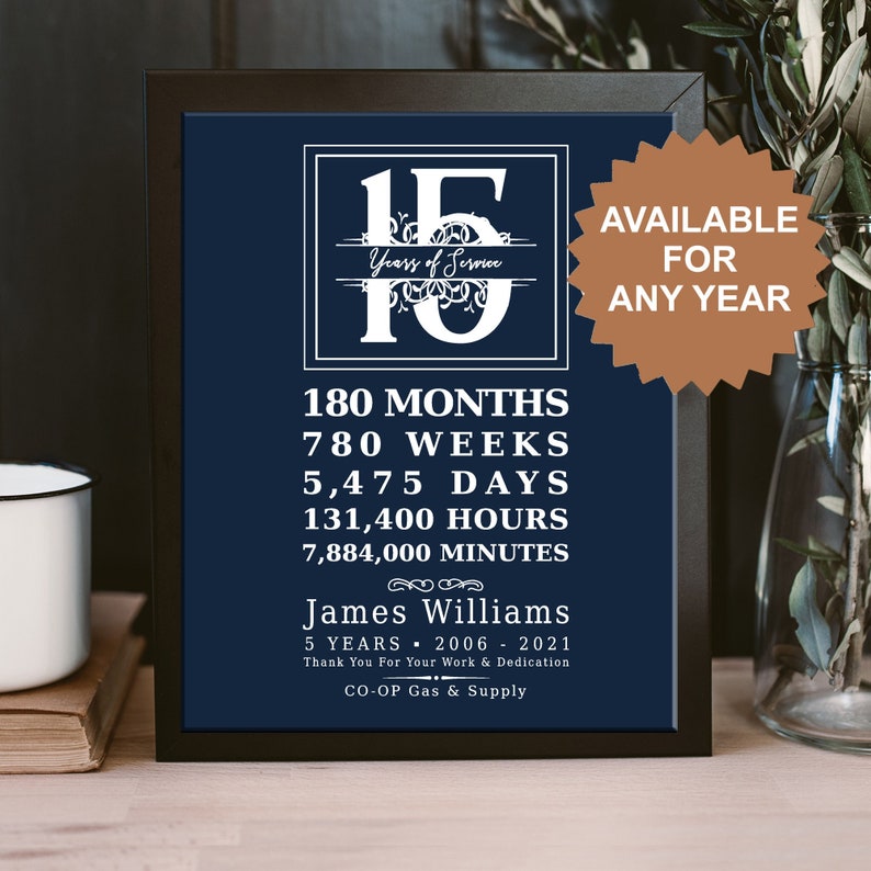 15 Years Work Anniversary | 15 Years of Service Award | Employee ...